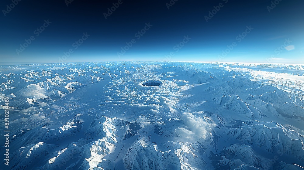 Vivid realistic photo of ozone depletion over Antarctica, with the ...