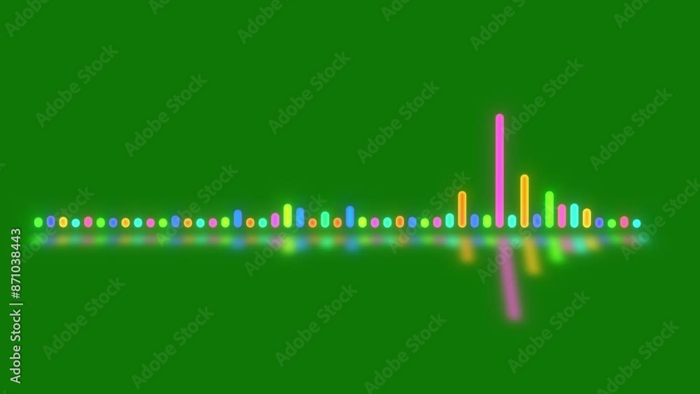 Colorful Digital Audio Spectrum Animation Use Music Video Or Music ...