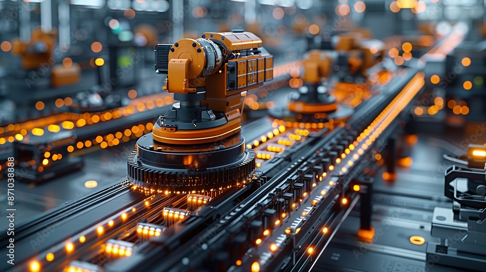 Futuristic concept art of smart factories powered by AI and IoT ...