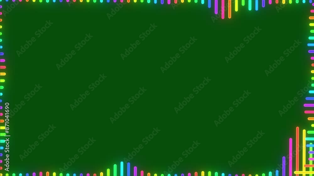 Music Equalizer On Square Frame Animation On Green Screen Background ...