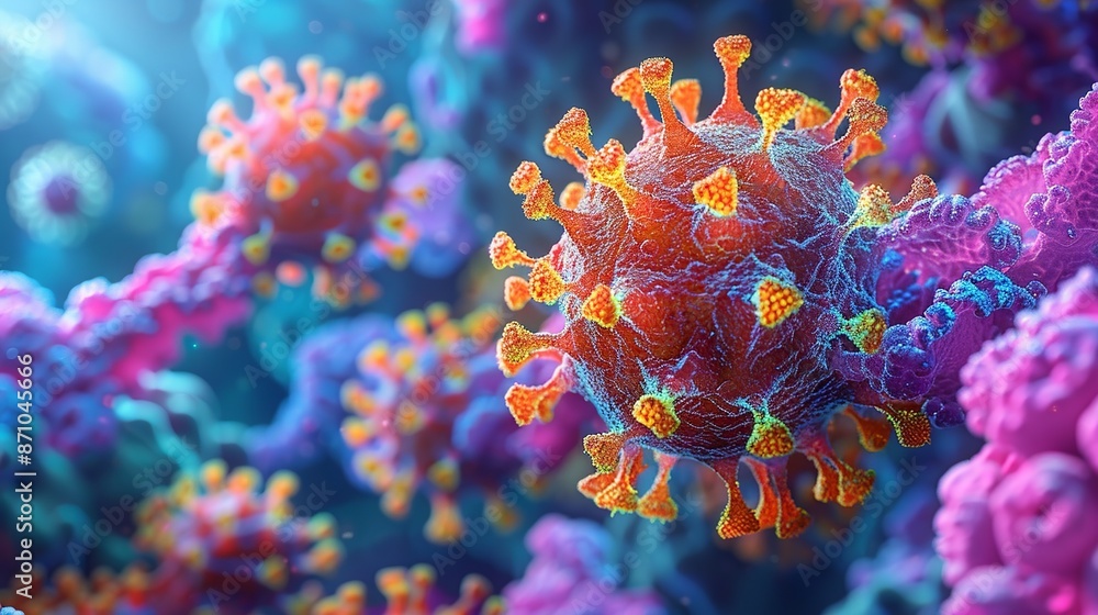 Molecular structure of viral proteins, illustrating their role in host ...