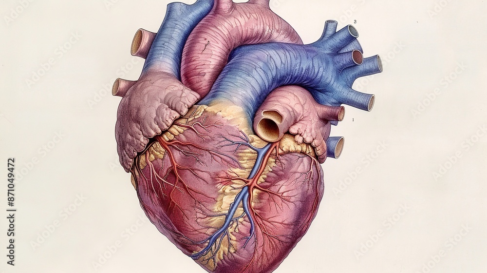 Cardiology anatomy diagram: heart structures, blood flow pathways, and ...