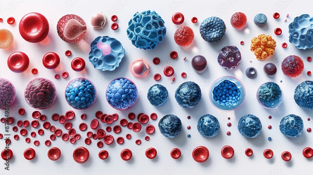 Hematology poster: blood cell types, hematologic disorders like ...