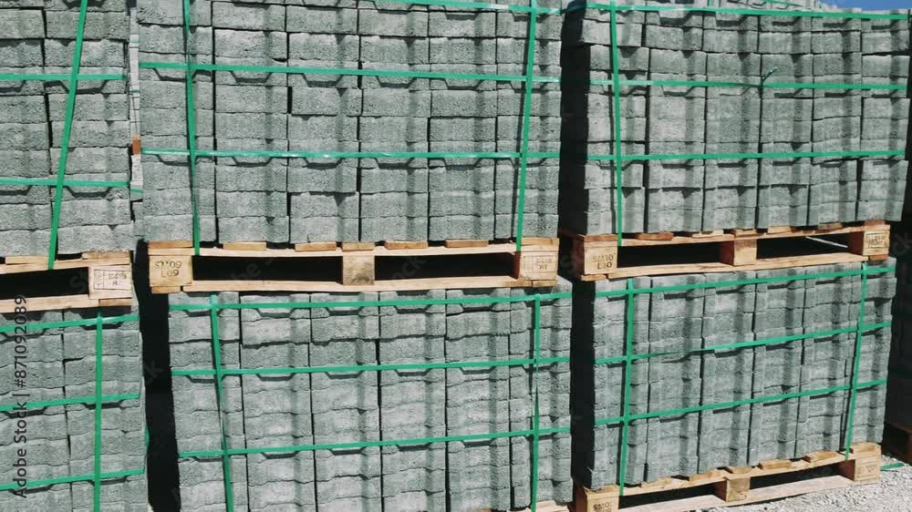 Pallet with paving slabs, block stacks used as building material at ...