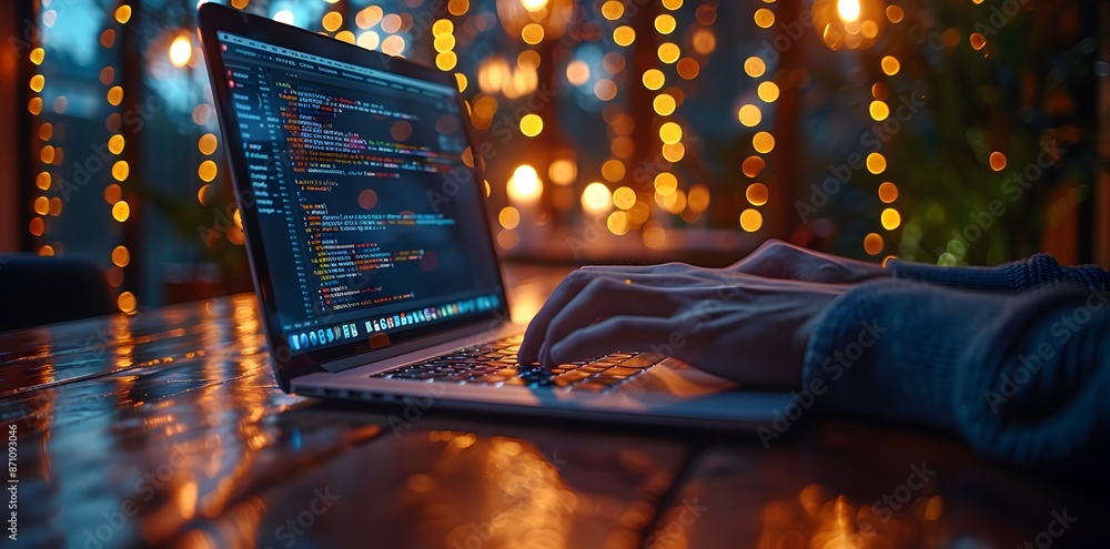 Coding Language User Interface on Screens. Programmer working on their ... Coding Language User Interface on Screens. Programmer working on their ...