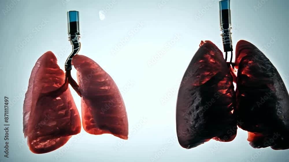 the stark difference between smokers' lungs and non-smokers' lungs ...