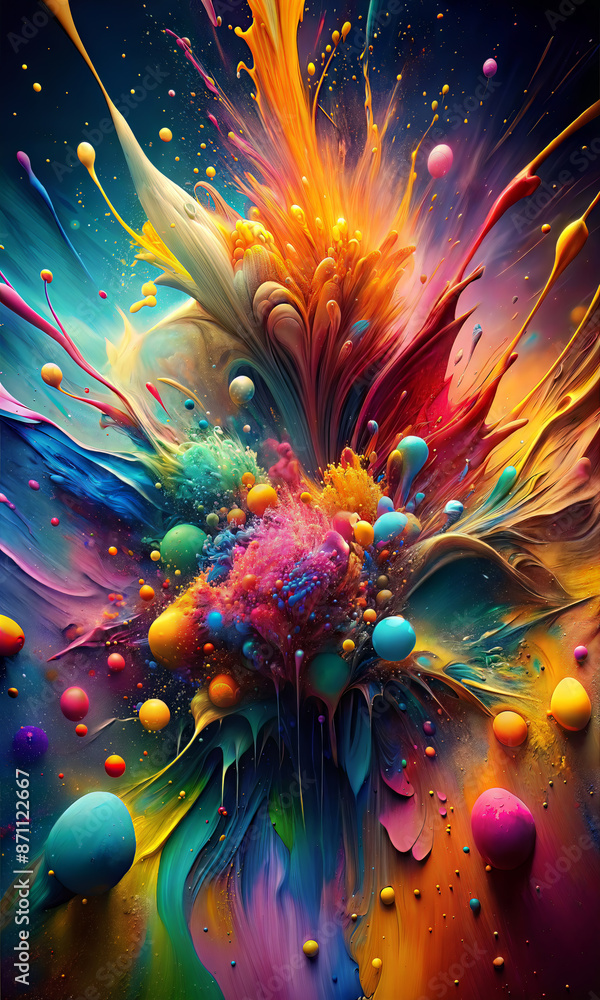 Vibrant Abstract Paint Explosion Background Texture Art: Stunning ...
