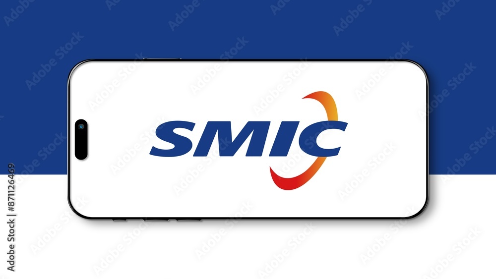 SMIC logo on a smartphone screen. SMIC, Semiconductor Manufacturing ...