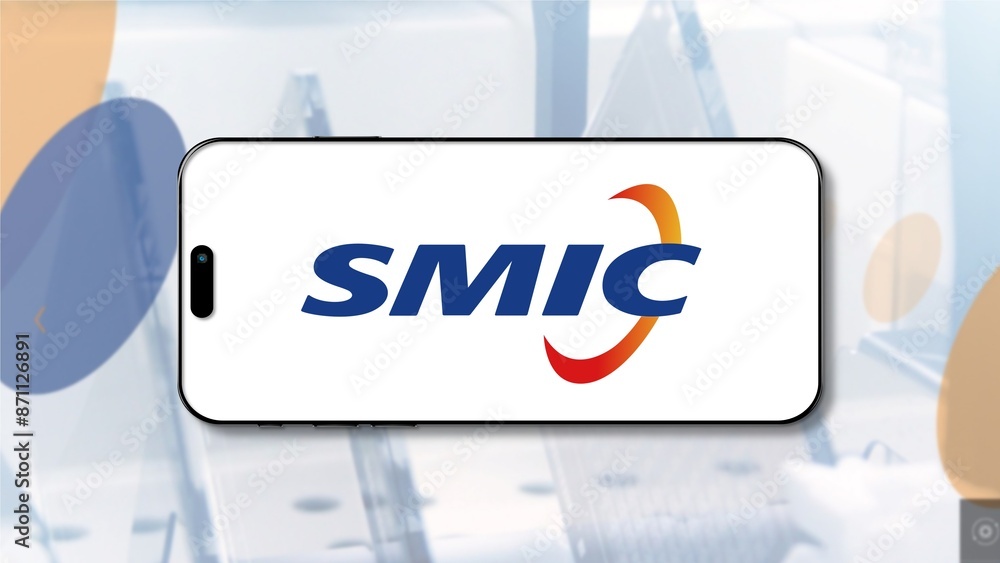 Istanbul, Turkey - 02 July 2024: SMIC logo on a smartphone screen with website in background ...