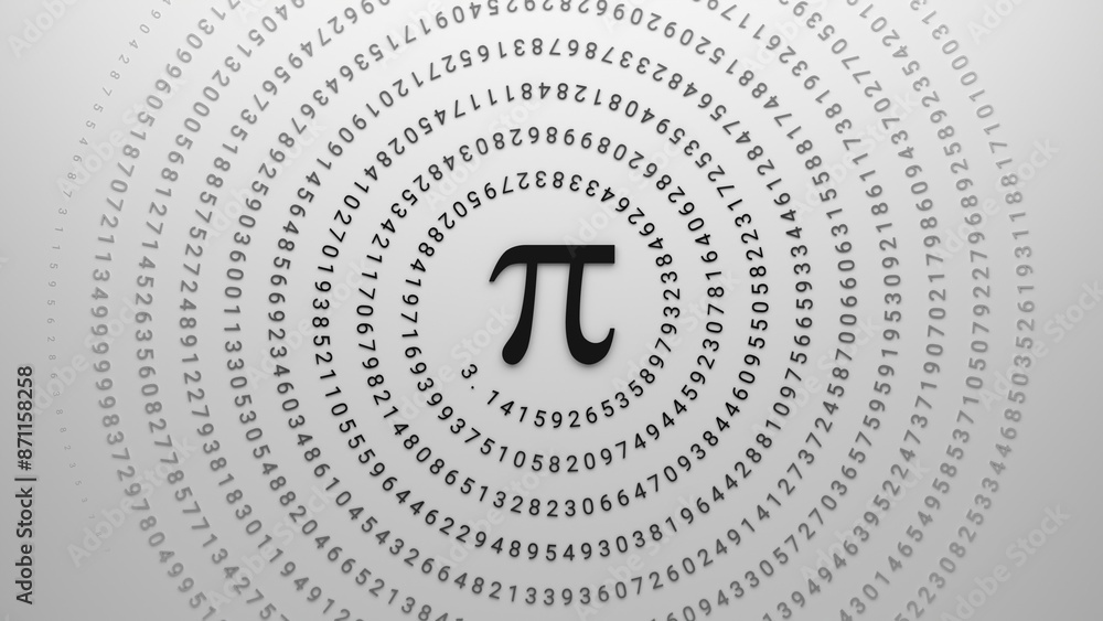 pi irrational number with infinite decimals spiral array 3d ...