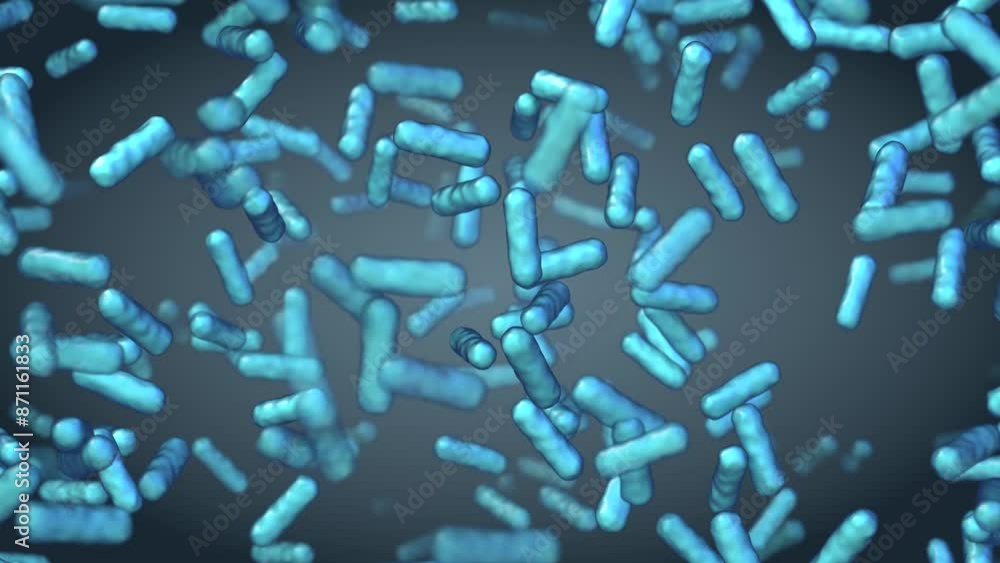 microbiota bacillus bacterias 3d animation render, can be used to ...