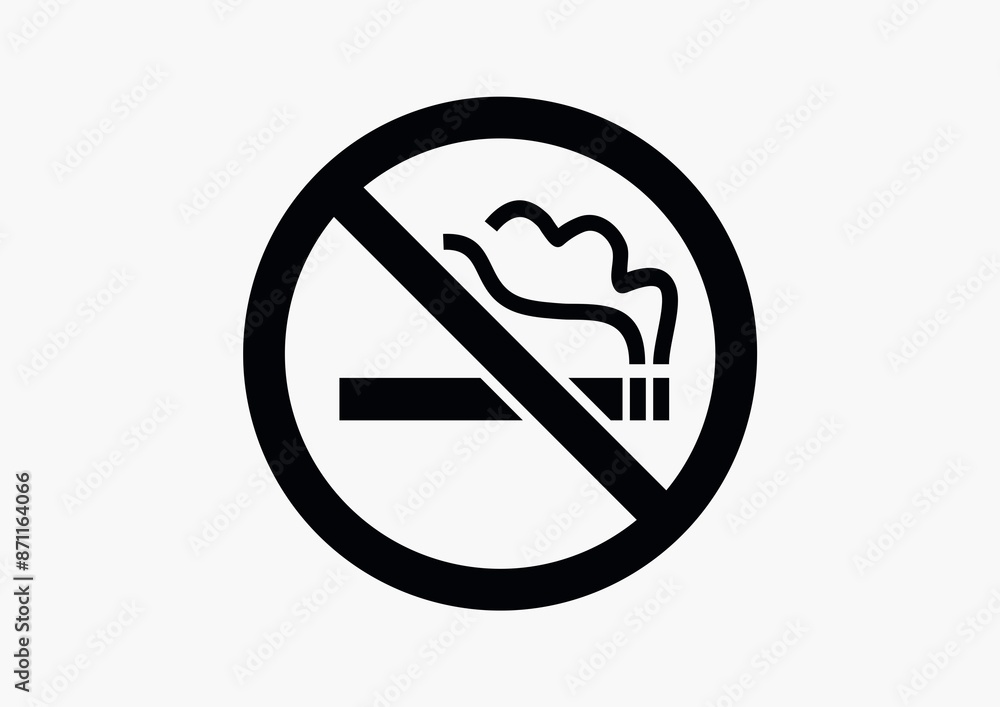 No Smoking and Smoking Attention Signs. Isolated Symbols of Cigarette ...