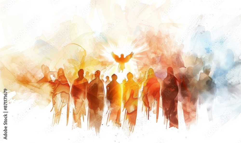 Pentecost. The descent of the Holy Spirit on the Apostles. Digital ...