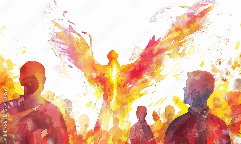 Pentecost Sunday: The Holy Spirit Comes as Tongues of Fire. Digital ...