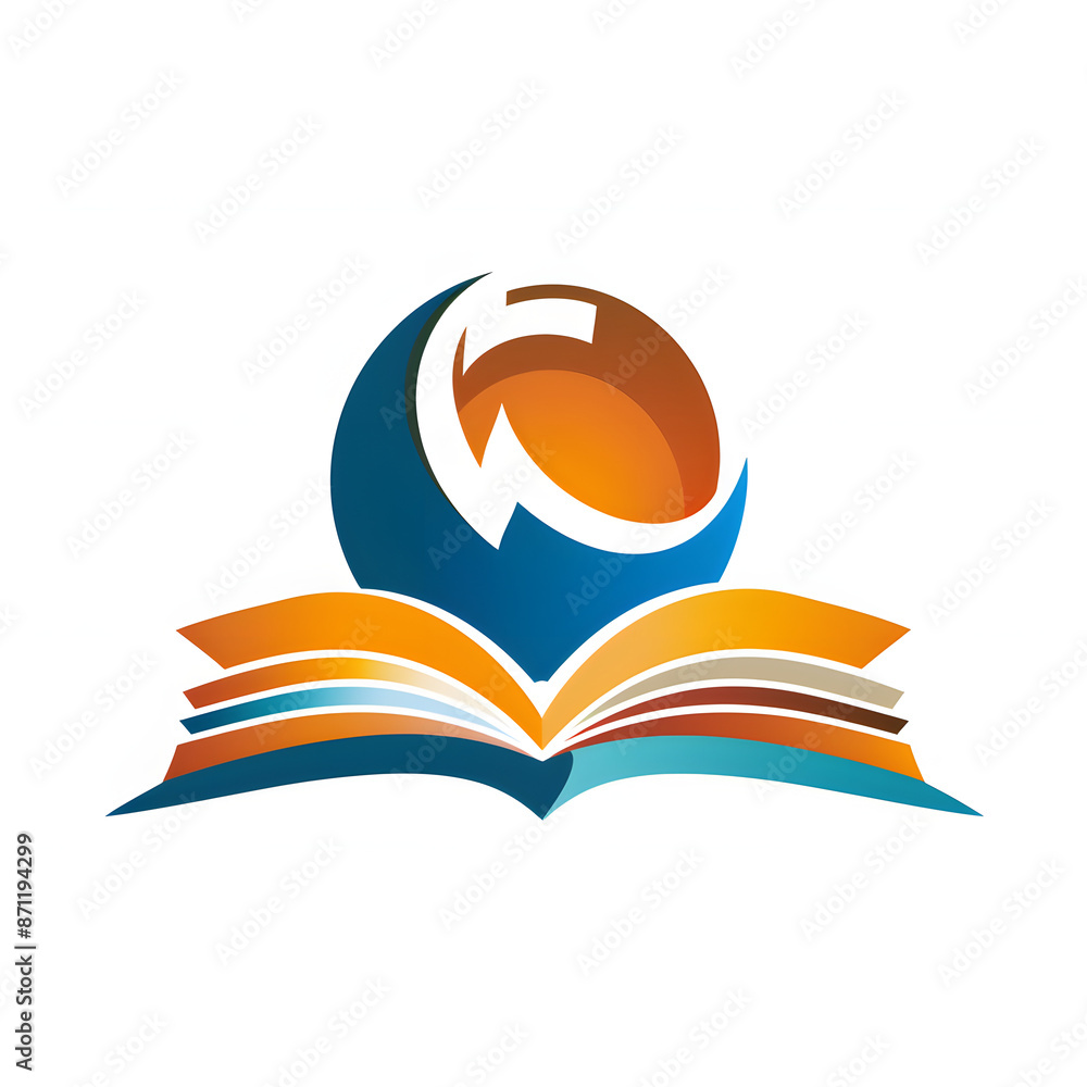 vector abstract logo design template - online education and lear isolated on white background ...