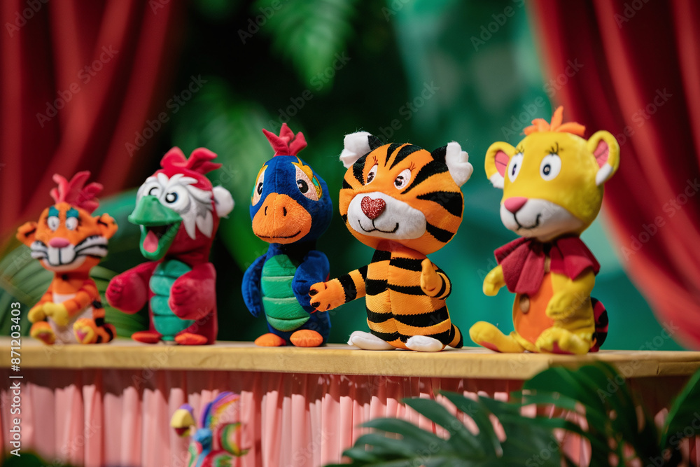 adorable cute children's puppet theater featuring cute fun jungle ...