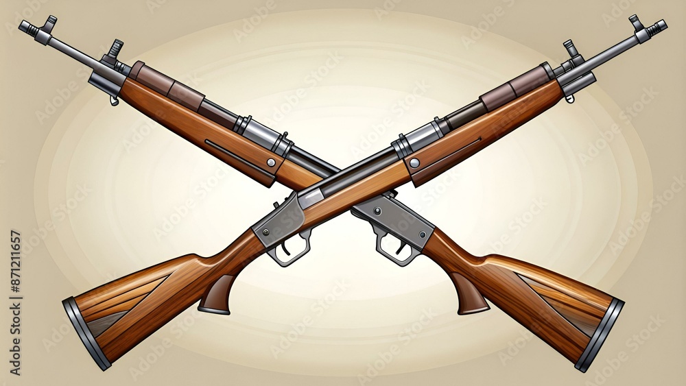 Crossed M1 Garand rifles and Famous rifle weapon WWII vector design ...