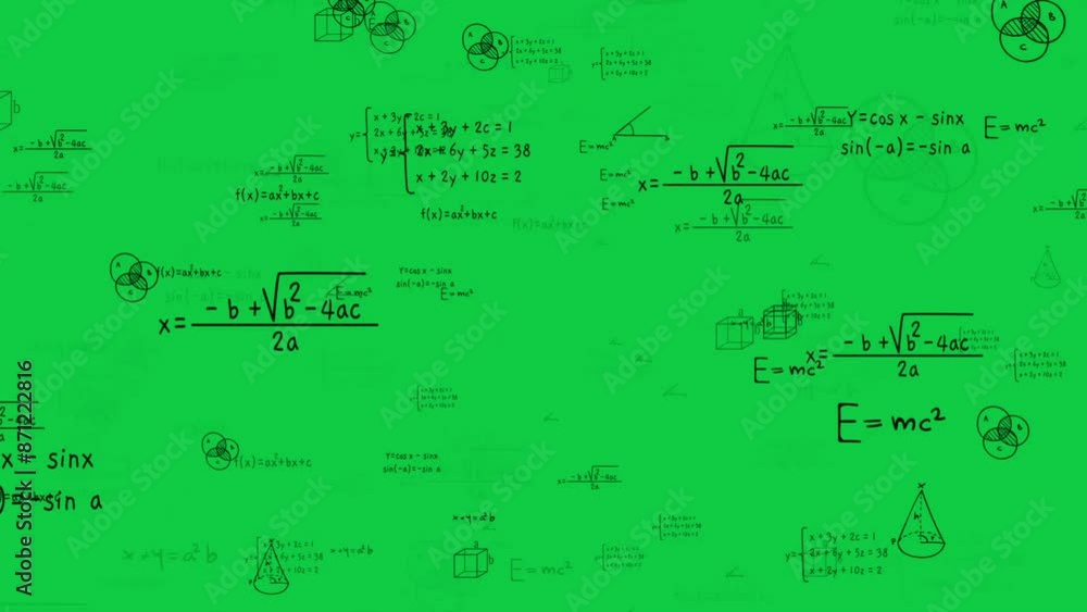 Math science formula equation calculation black handwriting text loop ... Math science formula equation calculation black handwriting text loop ...