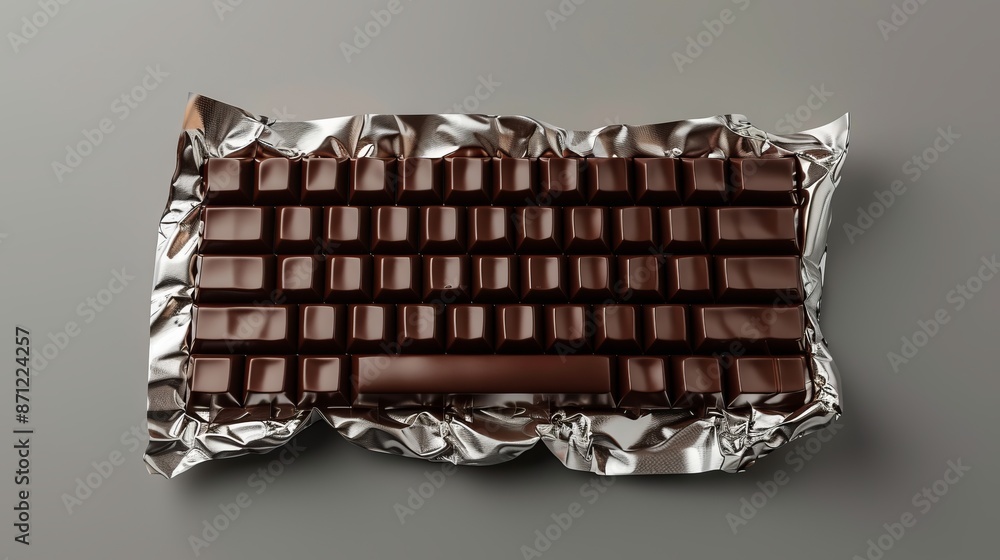 Creative concept style of a chocolate keyboard. Unique concept art ...