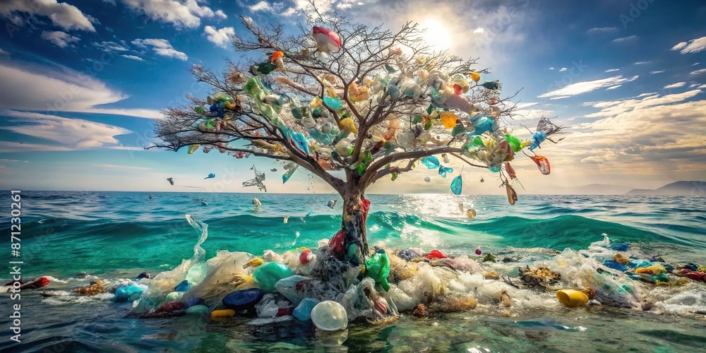 A hauntingly beautiful image of a trash-choked ocean, with plastic ...