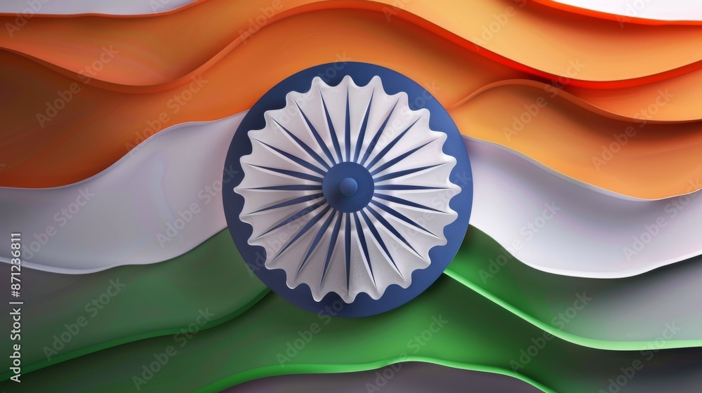 A striking depiction of the Ashoka Chakra against a backdrop of ...