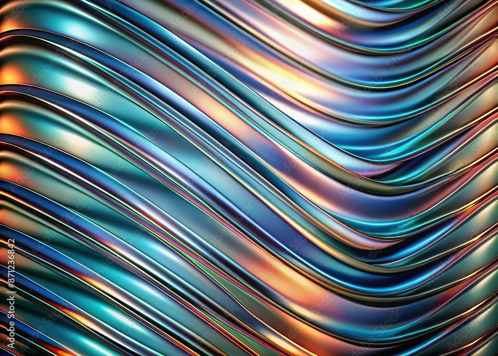 Reeded Glass. Silver, Chrome Colors. Gray Ribbed Background. Abstract ...