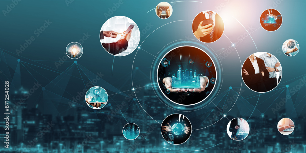 Communication technology , smart connection IOT and people network ...