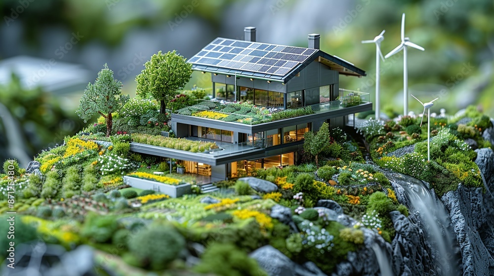 Diagram showing renewable energy sources like solar, wind, and ...