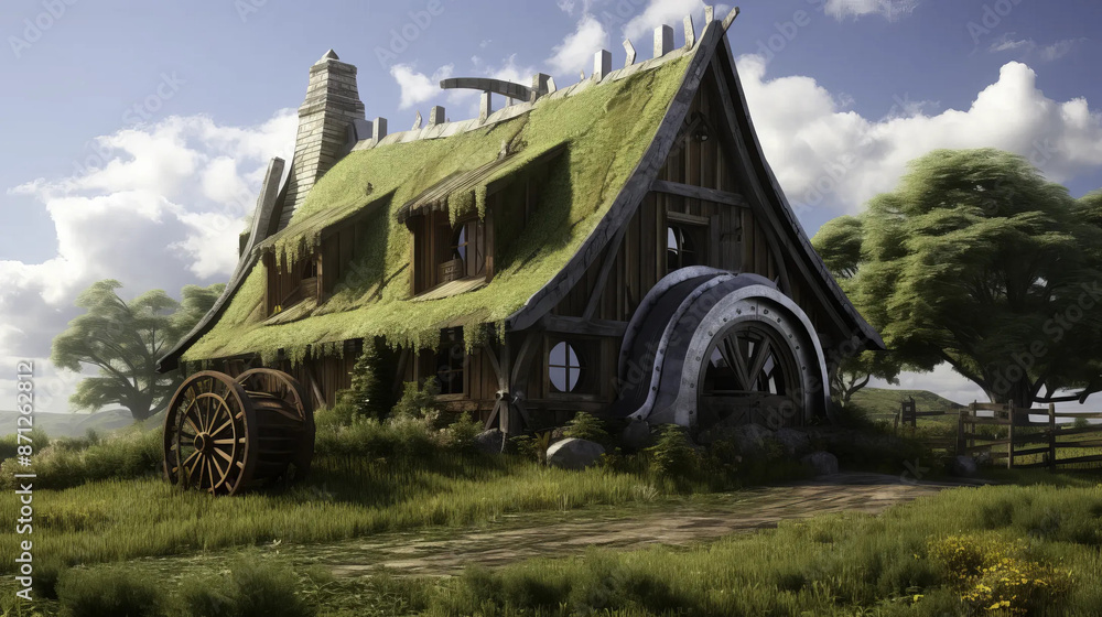 farm, exterior, fantasy, illustration, magical creatures, creatures ...