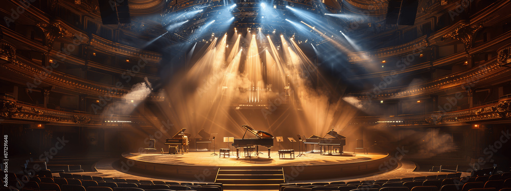 High Resolution Photograph of Circular Stage with Light Truss, Musical ...
