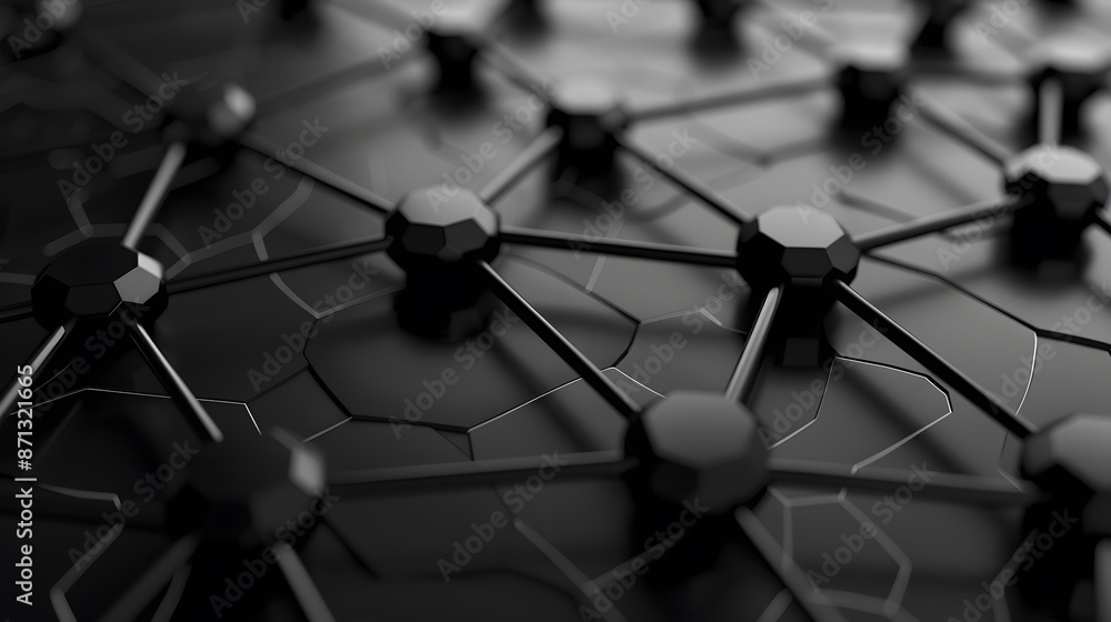 Blockchain network with interconnected nodes and data flow., clean ...