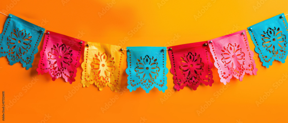 Hispanic Heritage Month flag decoration design style dia de los muertos ...
