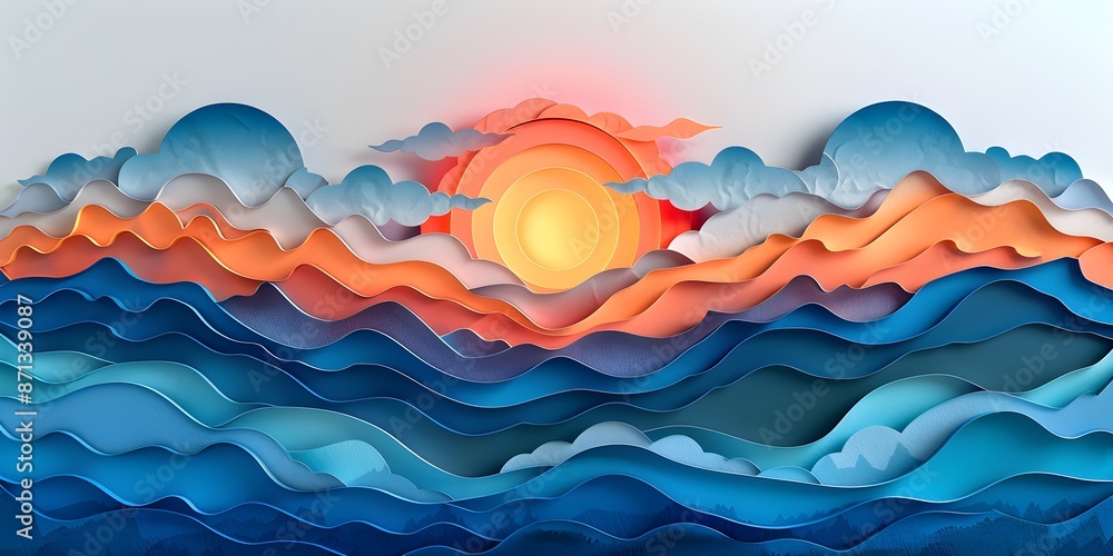 Design of sky made from paper cutouts Stock Illustration | Adobe Stock