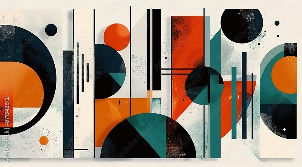 Abstract wallpaper,A series of bold, abstract geometric shapes in ...