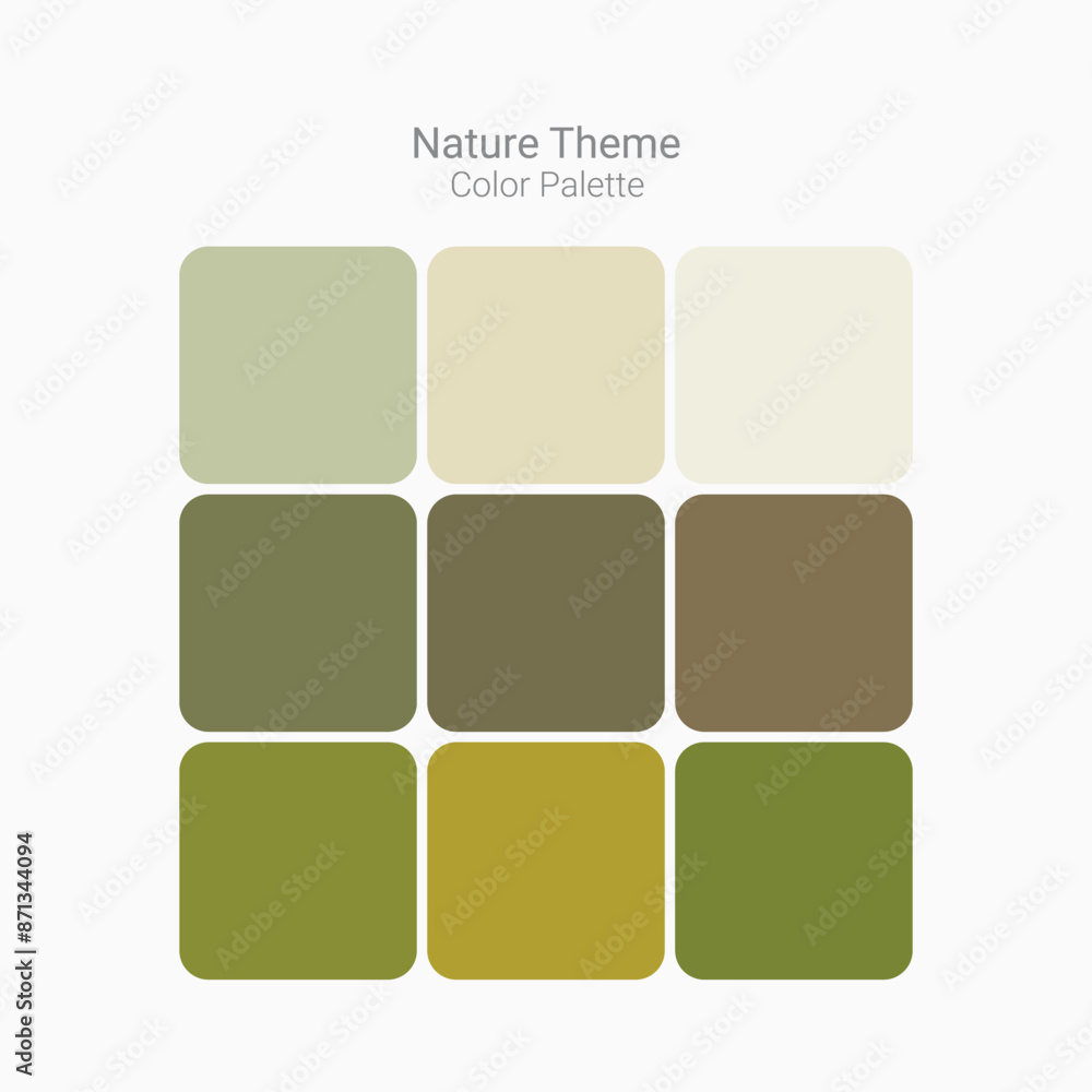 Set of bright color palette combination. Nature theme color palette for ...