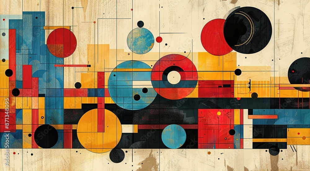 Abstract wallpaper,A series of bold, abstract geometric shapes in ...