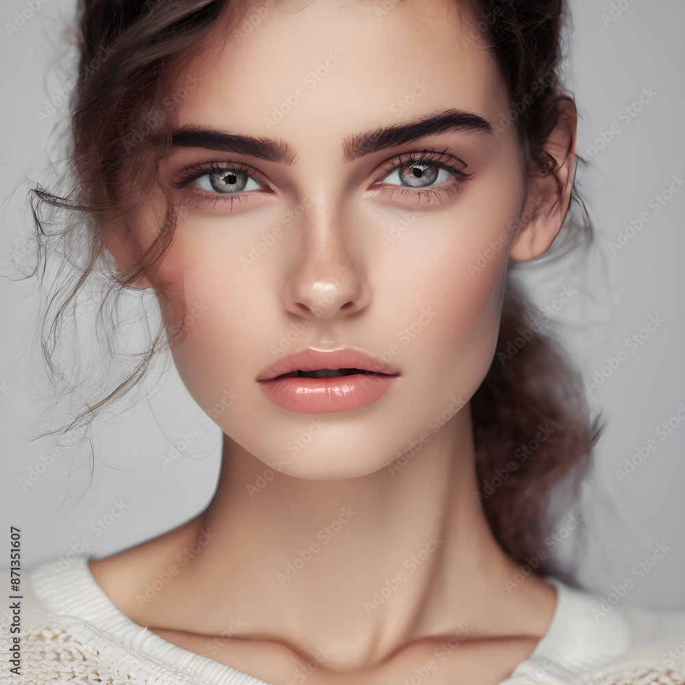 Close up, this beautiful woman is simply stunning. Her flawless ...