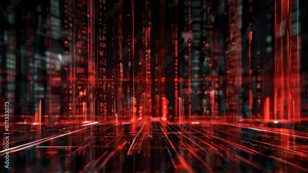 digital background red lines and patterns, resembling a futuristic ...
