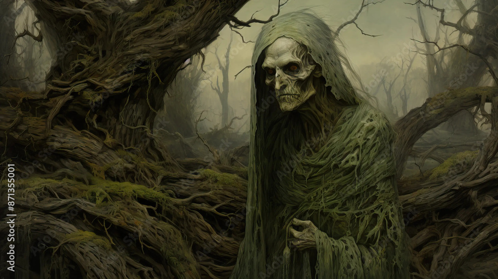 Green Hag: Withered Crone of the Enchanted Forest Fantasy wallpaper ...