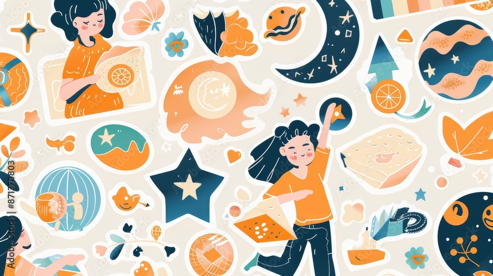 The sticker designs for Gen Z often feature clear and bold lines, with ...