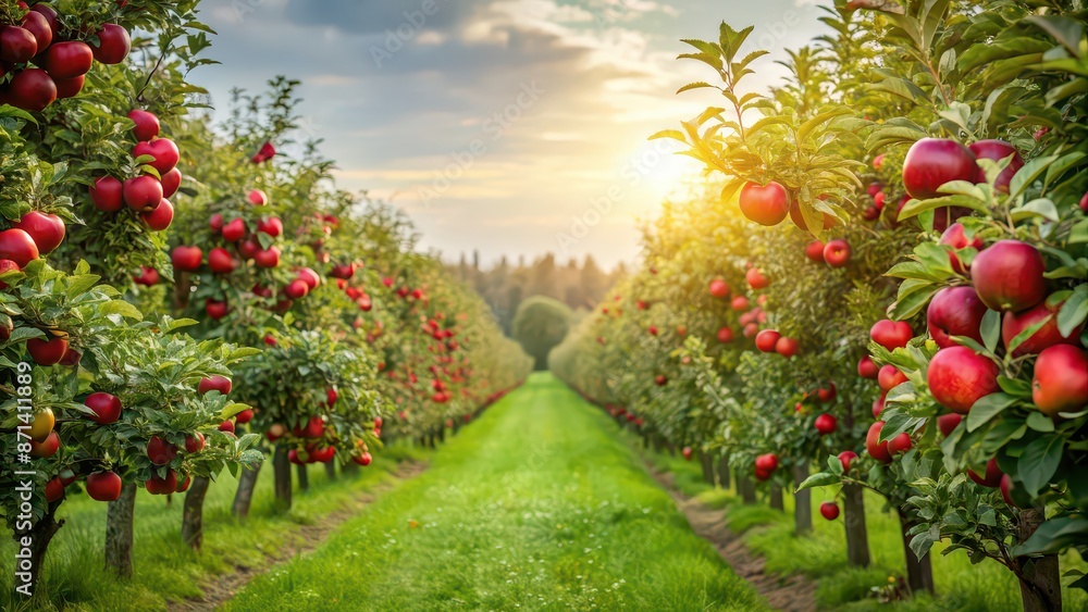 Jonagold apple orchard at a plantation, Jonagold, apple, orchard, plantation, agriculture ...
