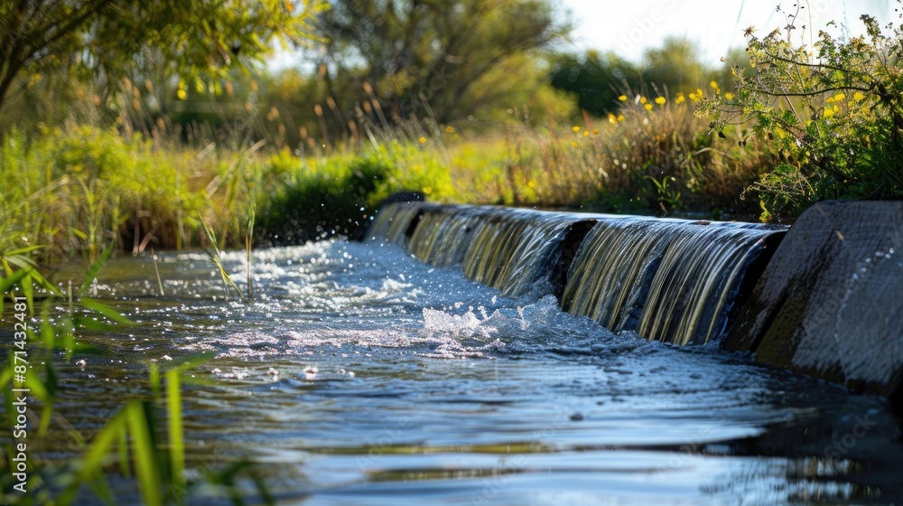 Urban wetlands flood control dam for storm water management and ...