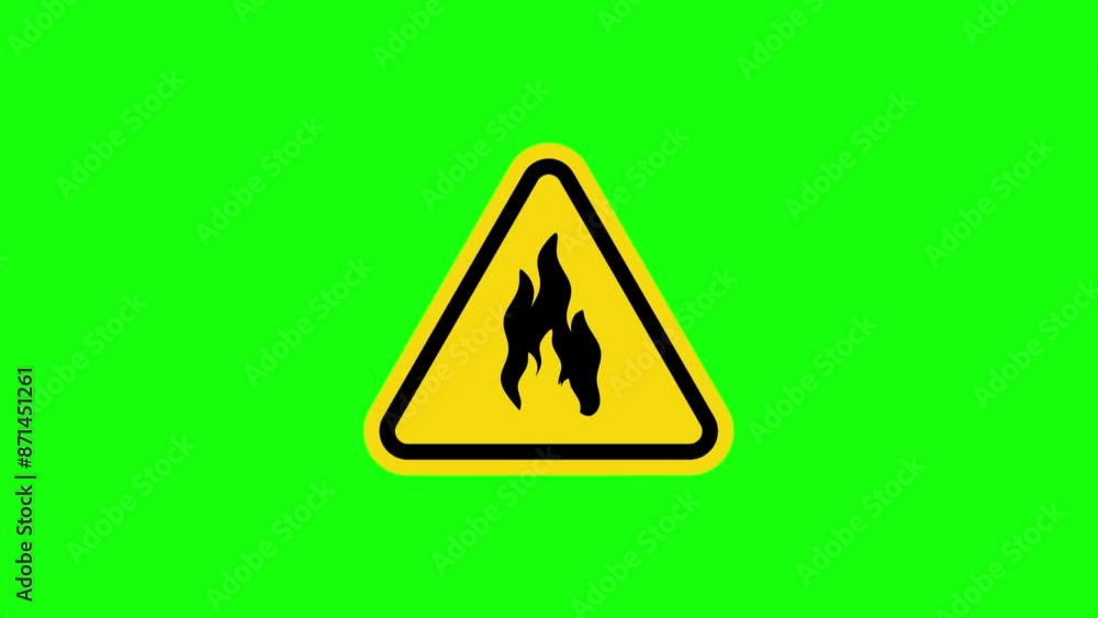ISO Triangle Warning Sign: Fire Hazard Symbol 4K Animation sign Stock ...