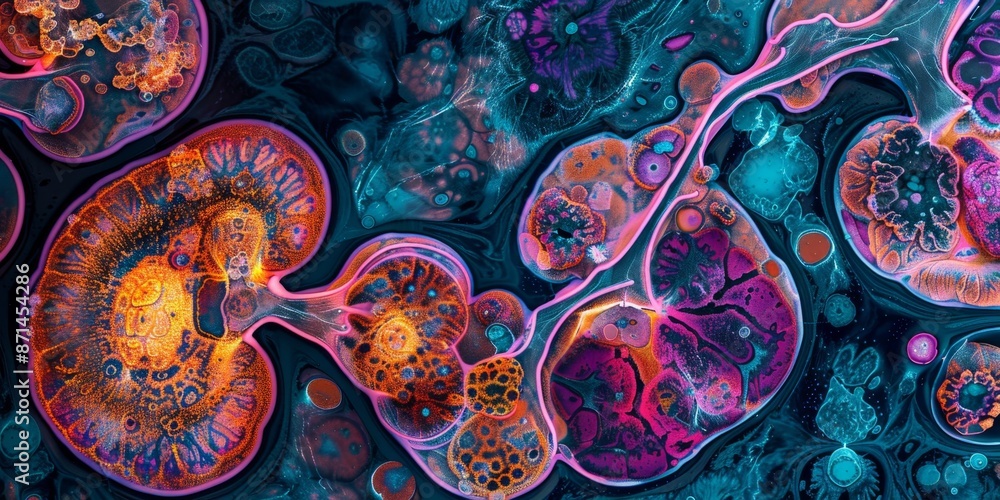 Chronic Kidney Disease Pathology Image Showing Effects on Kidney Tissue ...