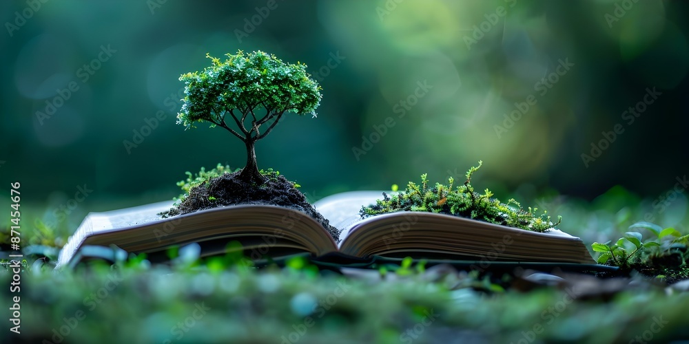 Cultivating Growth and Knowledge A Tree Emerging from an Open Book ...