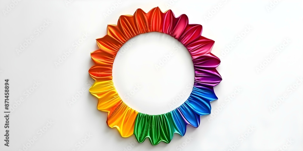Circular rainbow border on white background for creating diverse LGBT ...
