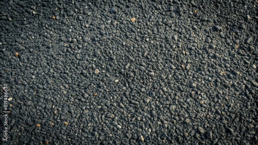 Dark gray rough textured surface with visible grainy particles ...