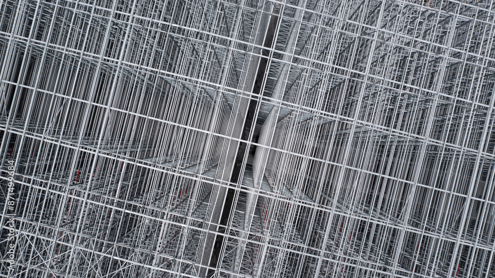 Aerial view scaffolding building construction, Scaffolding at ...