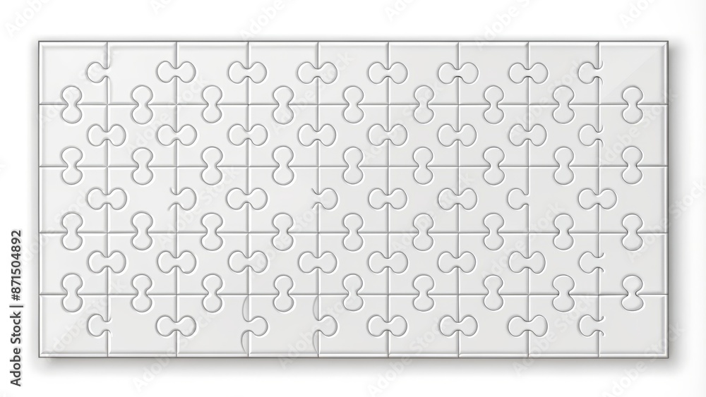 Transparent jigsaw puzzle template with easy-to-separate single-shape ...