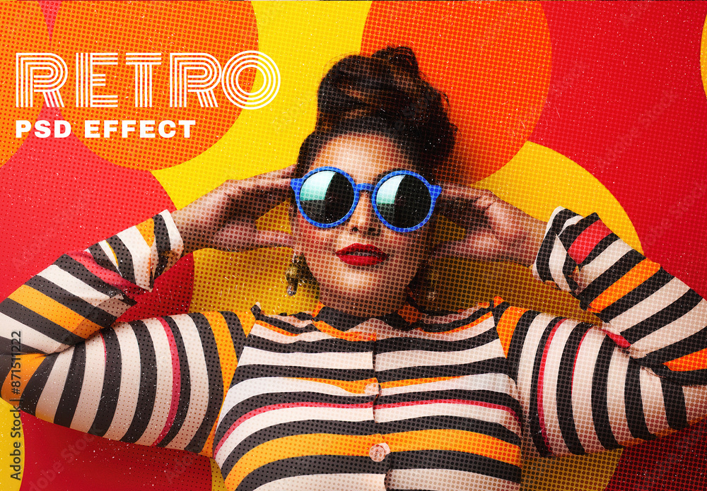 Retro PSD Effect Stock Template | Adobe Stock